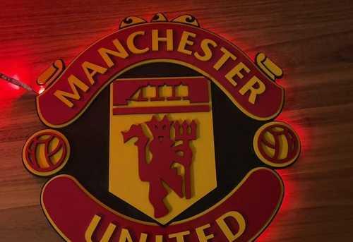 Деревянная настенная эмблема Манчестер Юнайтед