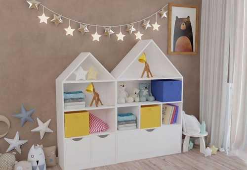 Стеллажи-домики для детской комнаты
