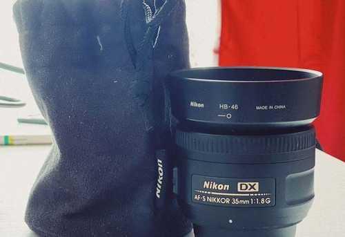 Объектив Nikon 35mm 1.8G AF-S Nikkor DX