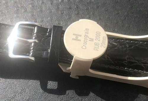 Ремешок для часов hirsch Crocograin 20 мм черный