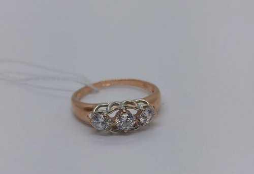 Золотое кольцо с фианитами 16 размер