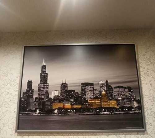 Картина IKEA Chicago (Ночной город) 140 на 100