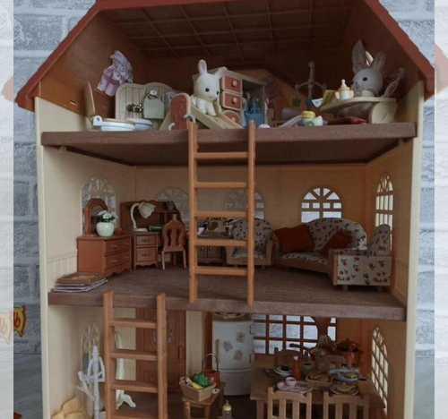 Sylvanian families домик с мебелью и кроликами