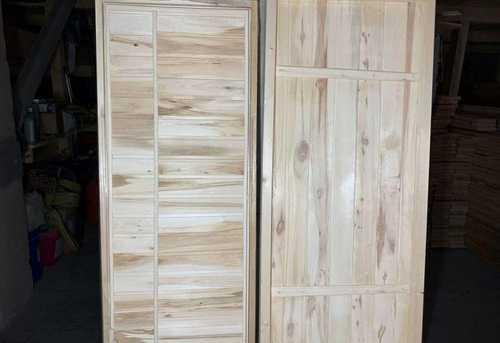Двери деревянные с коробкой из липы и осины