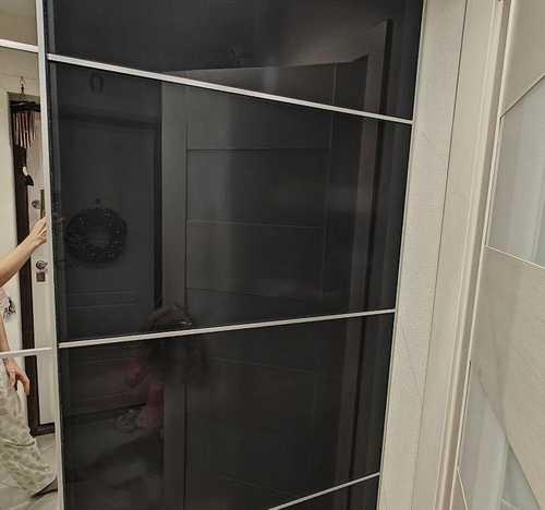 Стекла для двери шкафа IKEA PAX черный цвет 4шт