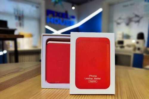 Кардхолдер iPhone Leather MagSafe красная малина