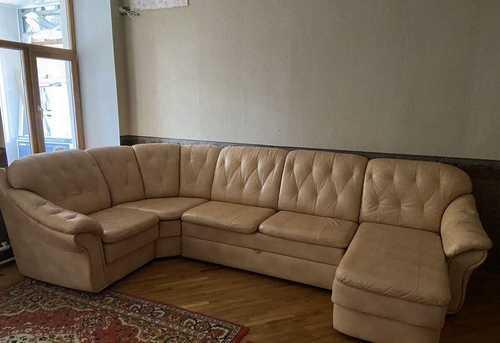 Угловой кожаный диван,из натуральной кожи