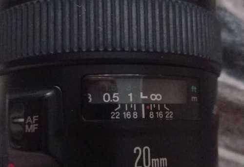 Объектив Canon 20mm 2.8.c фильтром UV