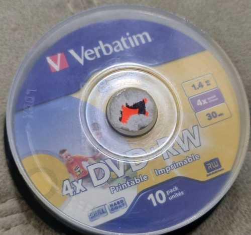 Диски Verbatim mini dvd+rw 30min 1,4Gb 4х 8см