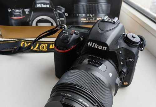 Фотоаппарат nikon d750, объектив 35mm 1.4 Sigma