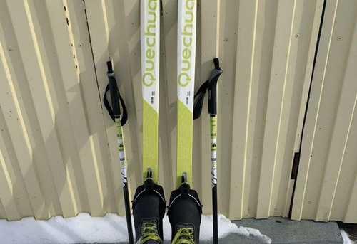 Беговые лыжи с ботинками 31 размер и палки