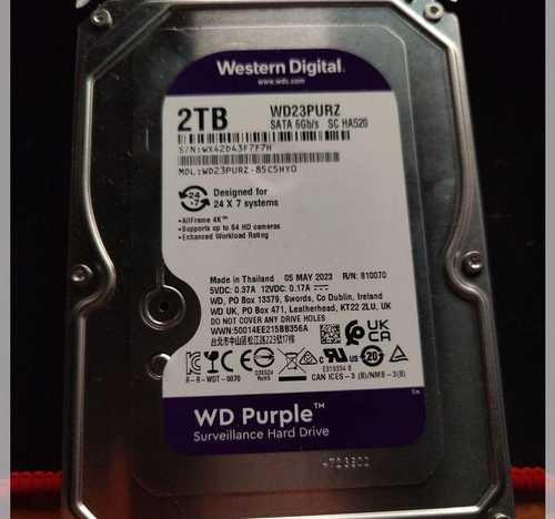 Новый жесткий диск WD Purple 2TB