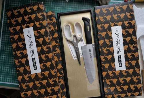 KAI Японский кухонный нож и ножницы. Новый набор