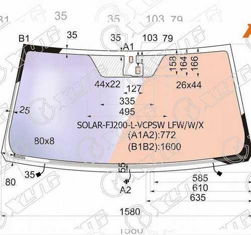 Лобовое стекло XYG solarfj200lvcpsw lfwwx