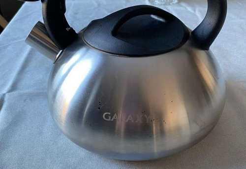 Чайник для плиты металлический с свистком