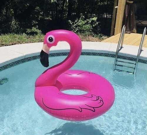 Надувной фламинго круг плавательный детский