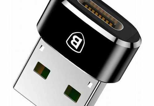 Переходник Baseus Mini USB Type-C-USB, чёрный