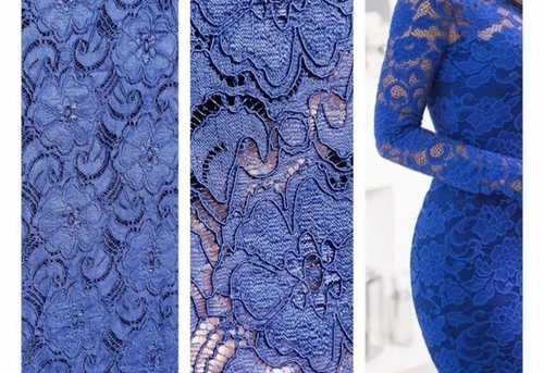 Платье гипюровое 44 синее