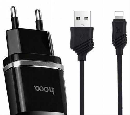 Сзу hoco C12 Smart 2xUSB, 2.4А (черный)