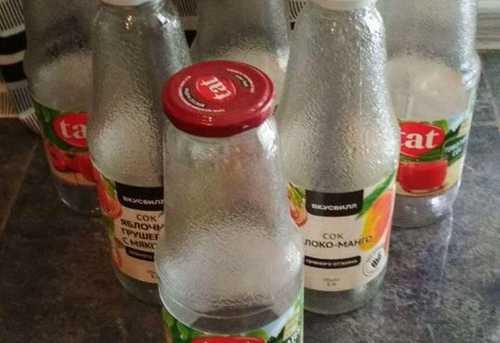 Стеклянные литровые бутылки из под сока