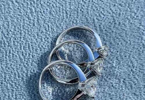Себряное кольцо с брилиантом (муассанитом ) 0,5 ct