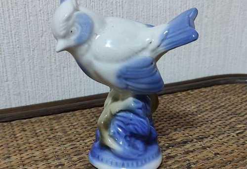 Фарфоровая статуэтка птица клест синица СССР