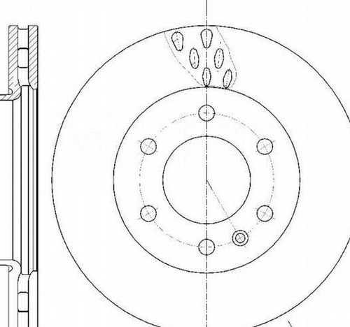 Диск тормозной вентилируемый VW crafter
