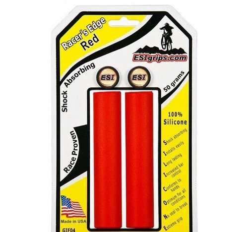 Грипсы ESI Racer Edge, силиконовые, красные