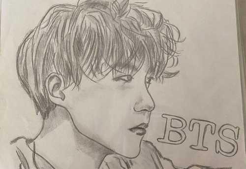 Рисунок карандашом BTS