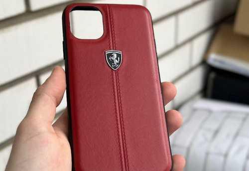 Кожанный чехол iPhone 11 Ferrari