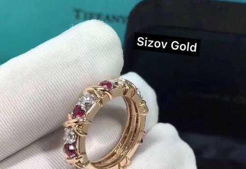 Золотое кольцо Tiffany 1.16 ct 6.55 гр