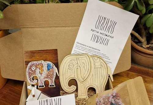 Подарочный набор мозаики из смальты " Слон"
