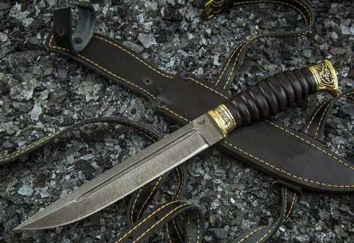 Нож пластунский из дамасской стали 1200 слоев