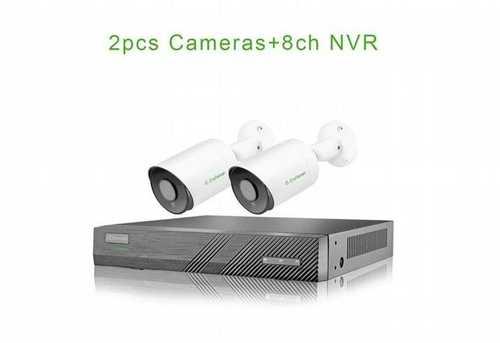 Комплект IP видеонаблюдения на 2 камеры