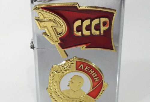 Зажигалка бензиновая тип zippo JianTai "СССР ленин