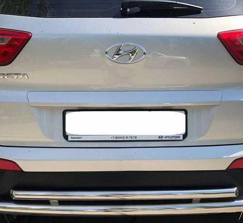 Защита заднего бампера Hyundai Creta 2016 двойная
