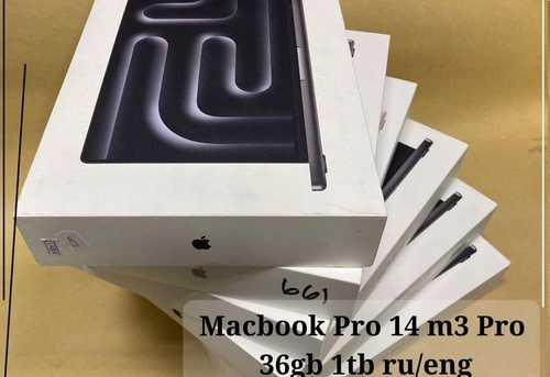 MacBook Pro 14 (2023), 1024 ГБ, M3 Pro (12 ядер), RAM 36 ГБ, GPU 18-core