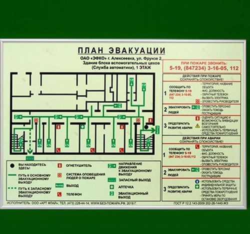 План эвакуации при пожаре под ключ. Мнемосхемы