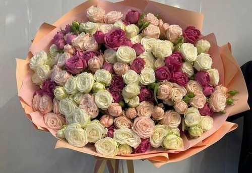 Пионовидные розы / Букет Кустовые Розы доставкой