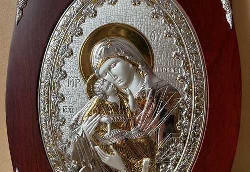 Икона "Богородица" Серебро(925).Позолота
