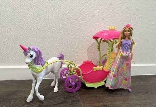Barbie Dreamtopia DYX31 с каретой и единорогом