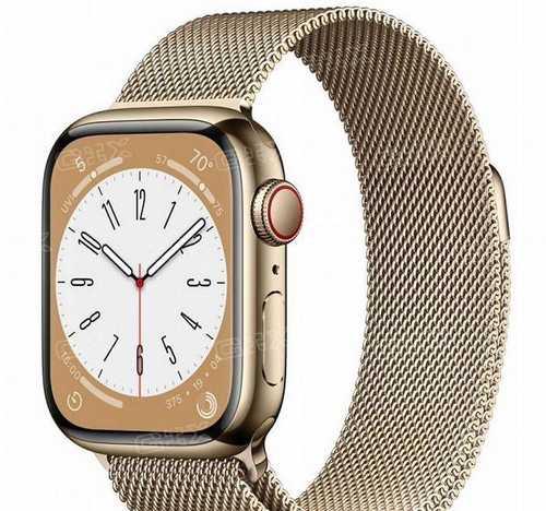 Apple Watch Series 8 45mm Milanese Loop Gold