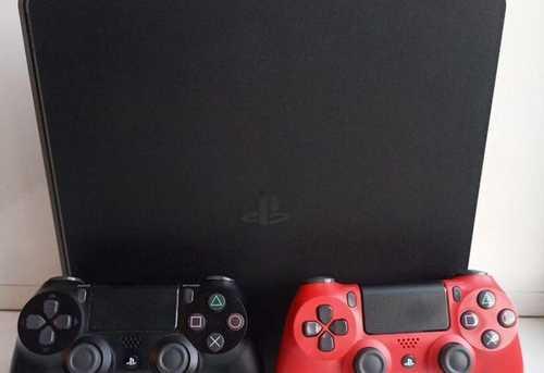 Sony PlayStation 4 slim 1TB +2 геймпада