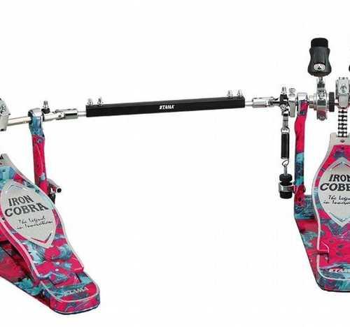 Педаль tama iron cobra HP900rwcms Rolling Glide Twin Pedal, Coral Swirl