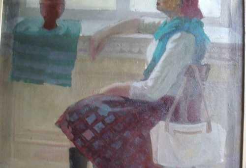 Картина маслом на холсте "Женщина у окна"