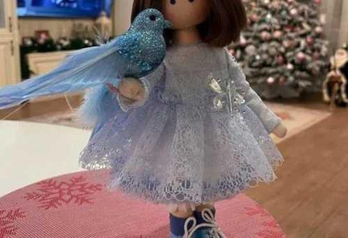 Кукла ангел с птицей,ручная работа
