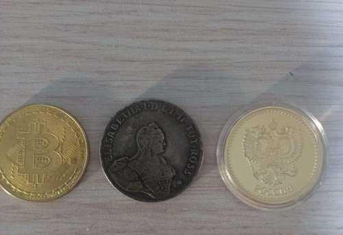 Сувенирные монеты биткоин Екатерина 2 дракон