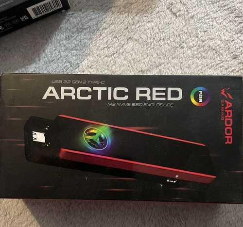 Внешний бокс для ssd m.2 ardor gaming arctic red