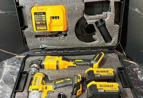 Аккумуляторный набор dewalt гайковерт+болгарка