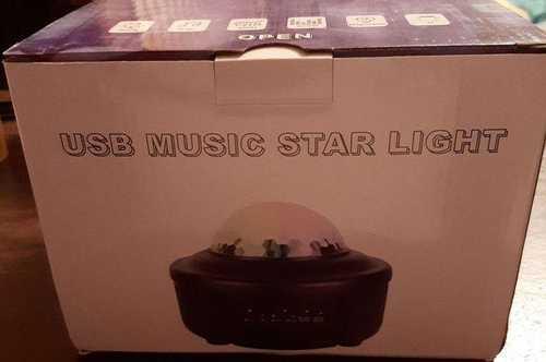 Проектор ночник USB music star light 3-в-1 Music S